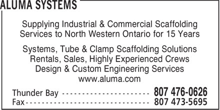 Aluma Systems Inc - 891 Alloy Pl, Thunder Bay, ON